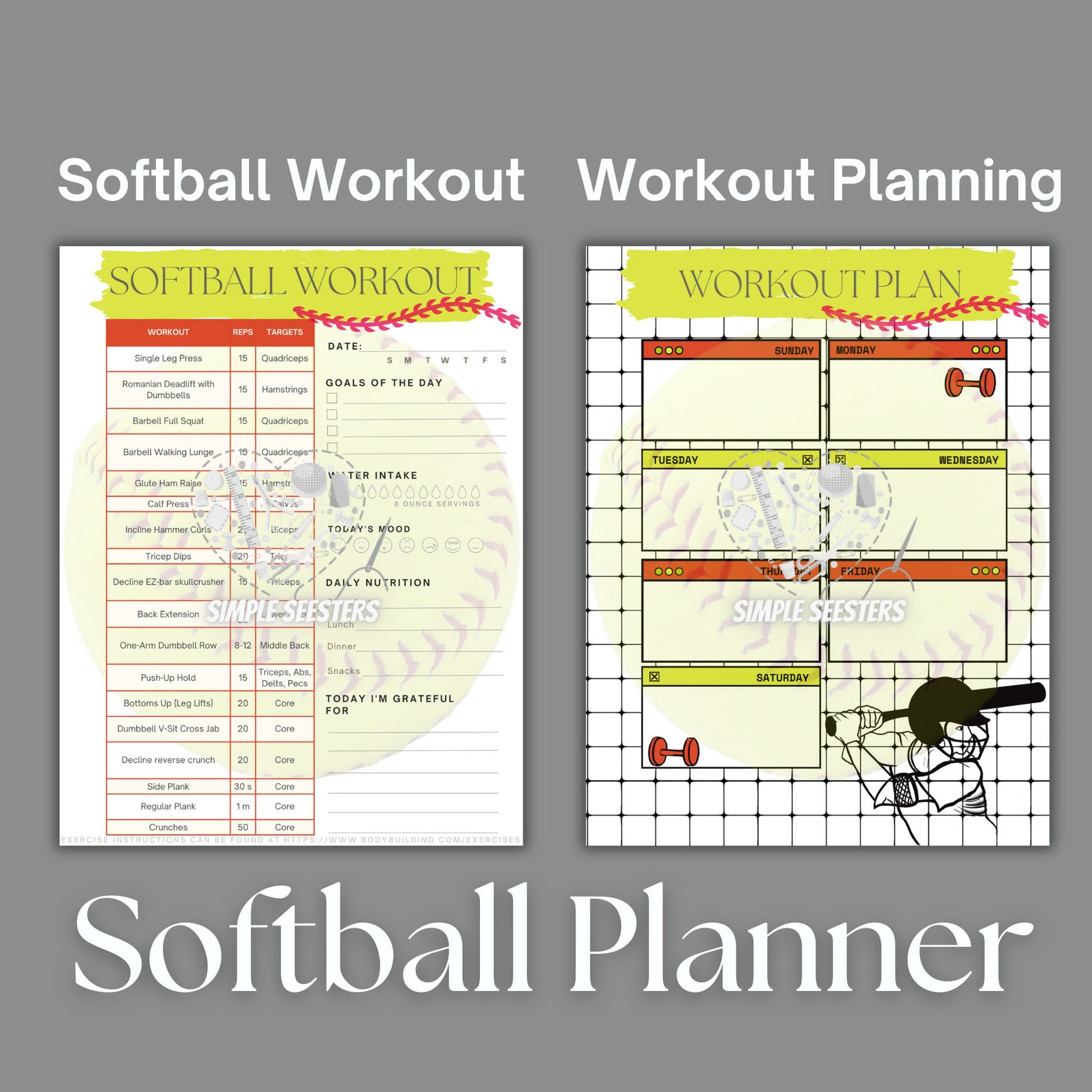 Softball Planner Printable PDF Oct '23 Dec '24 - Etsy