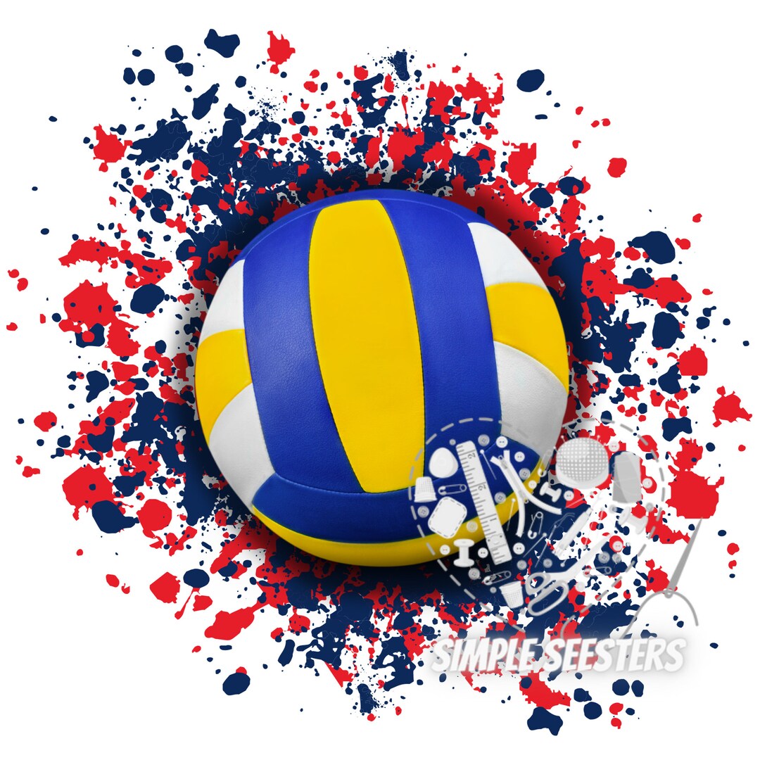 Red Blue Splatter Volleyball / Volleyball Background Png / Volleyball ...