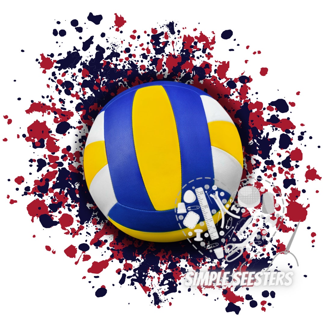 Deep Red Navy Splatter Volleyball / Volleyball Background Png ...
