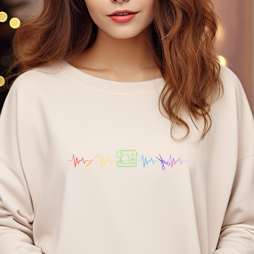 Sewing Heartbeat Rainbow DIGITAL IMAGE / Quilting/ Sewing - Etsy