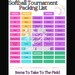 Softball Packing List Printable PDF - Etsy