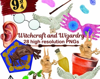 Wizard Watercolor Clipart - Etsy