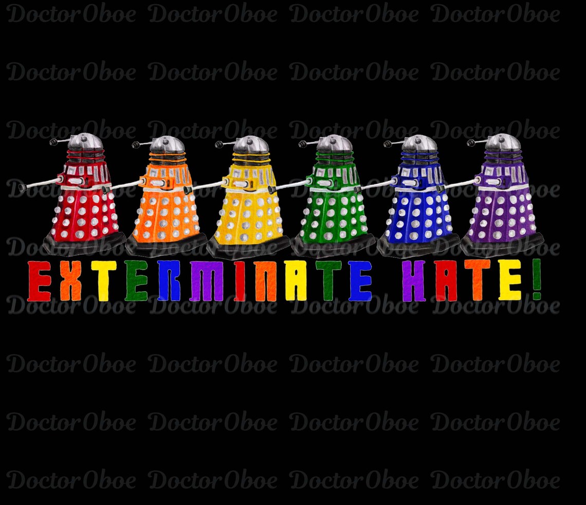 Dalek Pride Clip Art, Doctor Who Clip Art, Dalek Pride Shirt, Doctor ...