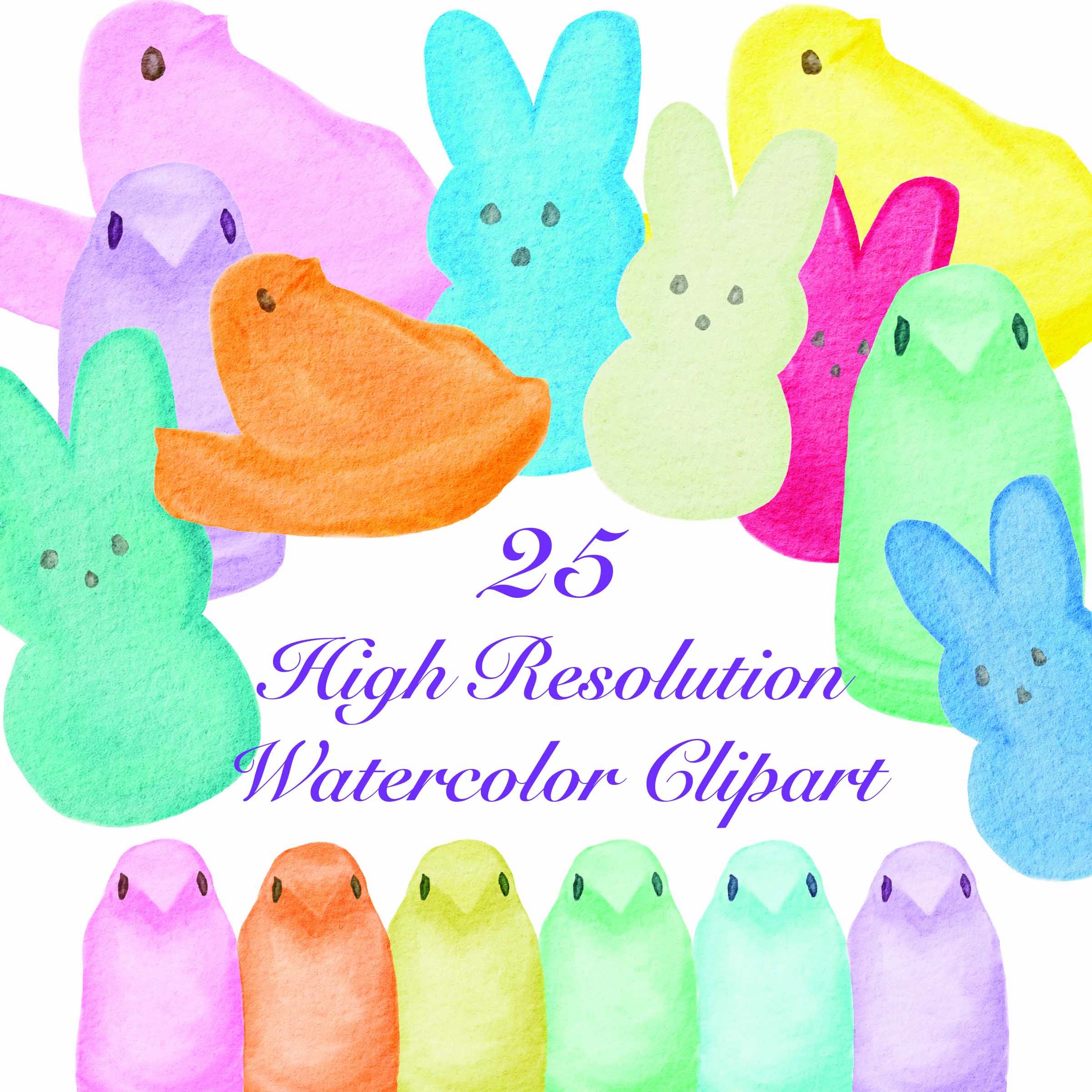 Watercolor Peep Easter Clipart - Etsy UK