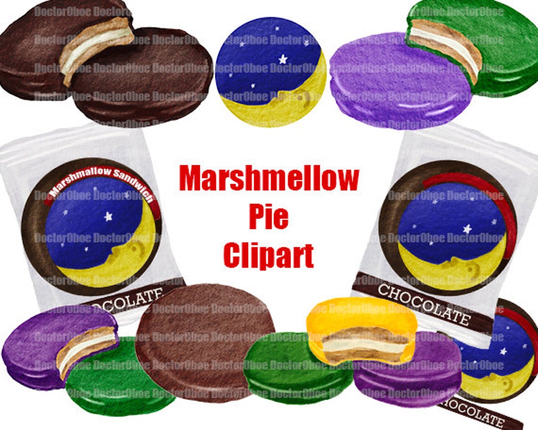 Marshmallow Pie Clip Art, Moonpie Clip Art, Moon Pie Clipart, New ...