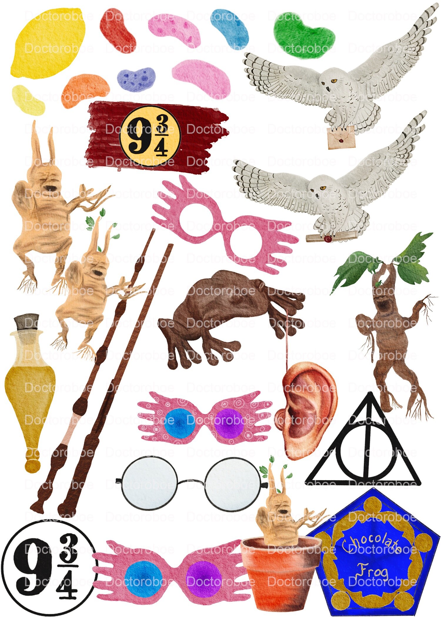 Watercolor Clipart, Witchcraft and Wizardry Clipart, Wizard Clip Art ...