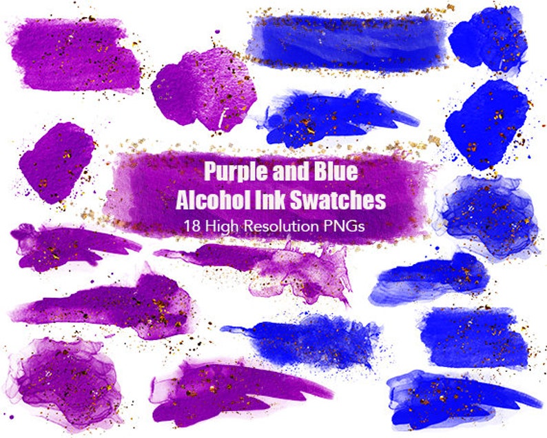 Alcohol Ink Swatches Clipart, Alcohol Ink Stamps, Alcohol Ink Brush ...