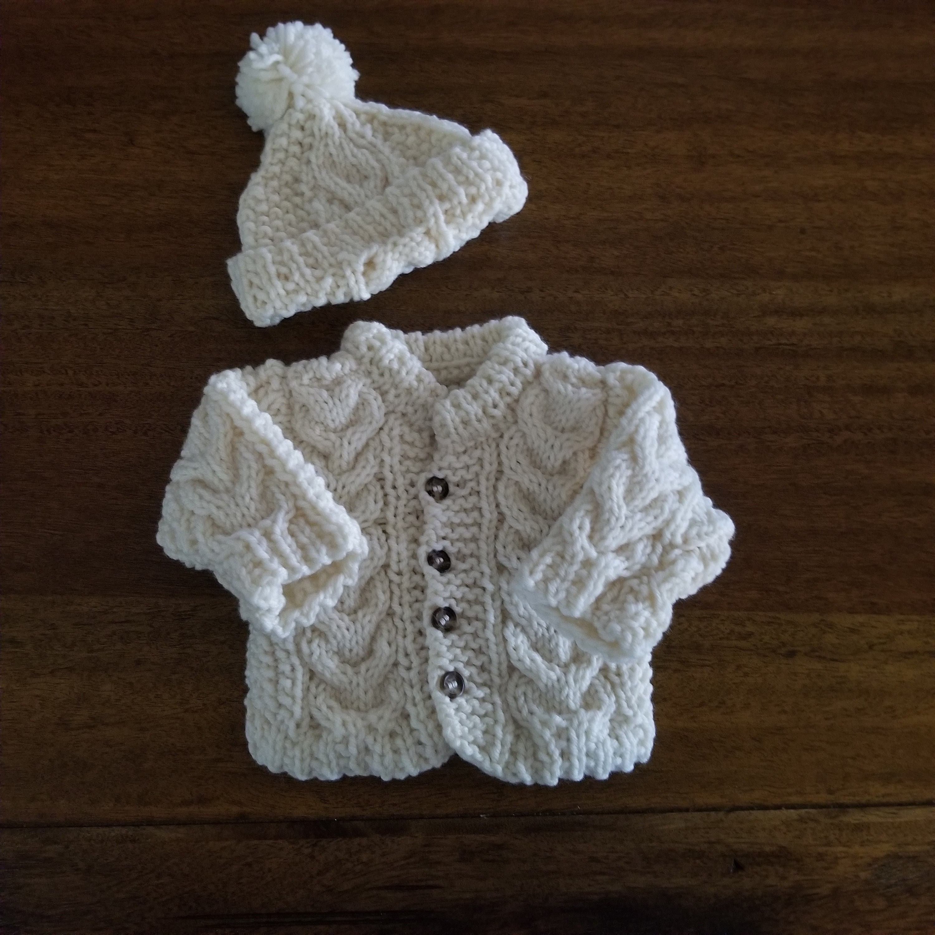 Hand Knit Irish Cable Knit Sweater & Hat for 18 Inch Doll - Etsy