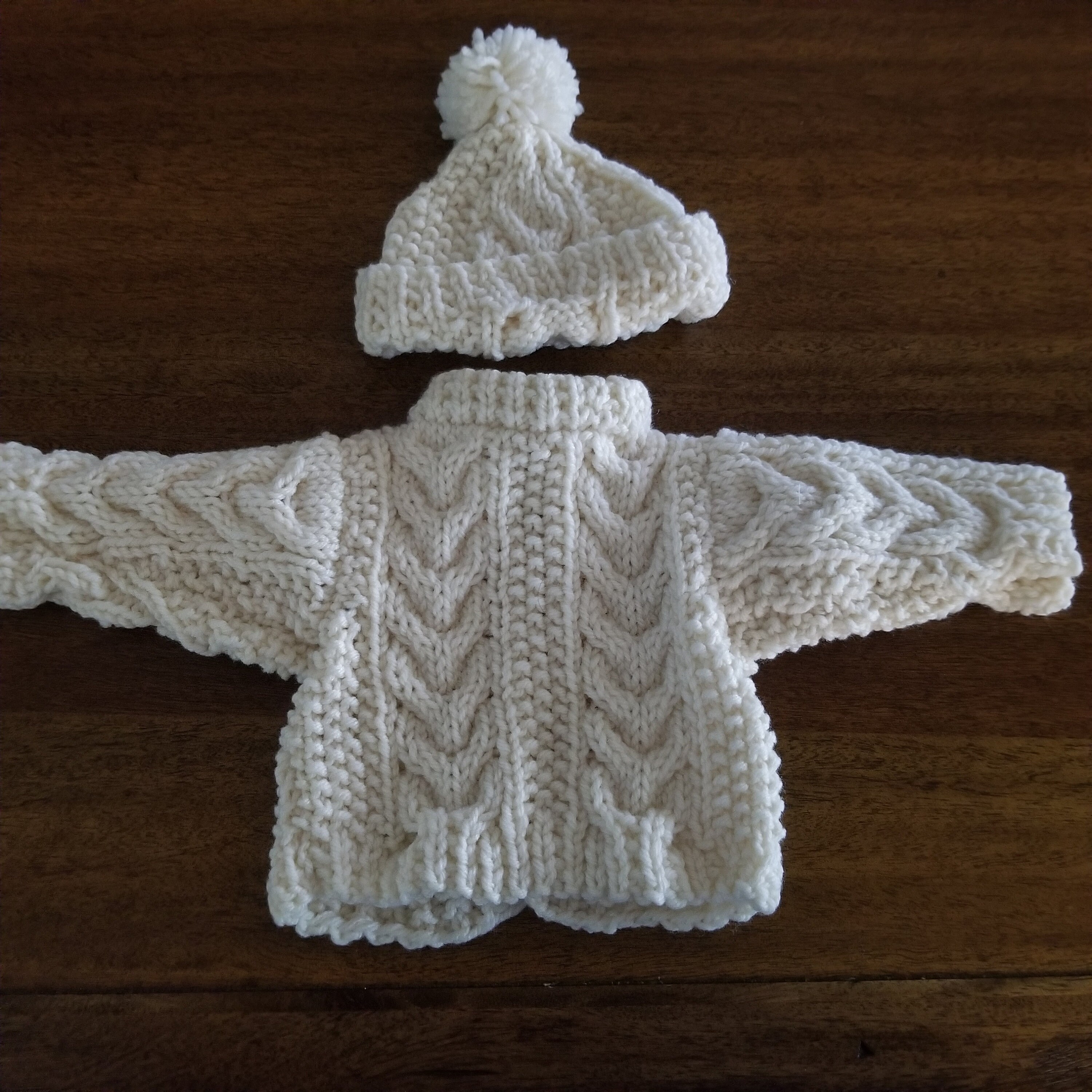 Hand Knit Irish Cable Knit Sweater & Hat for 18 Inch Doll - Etsy