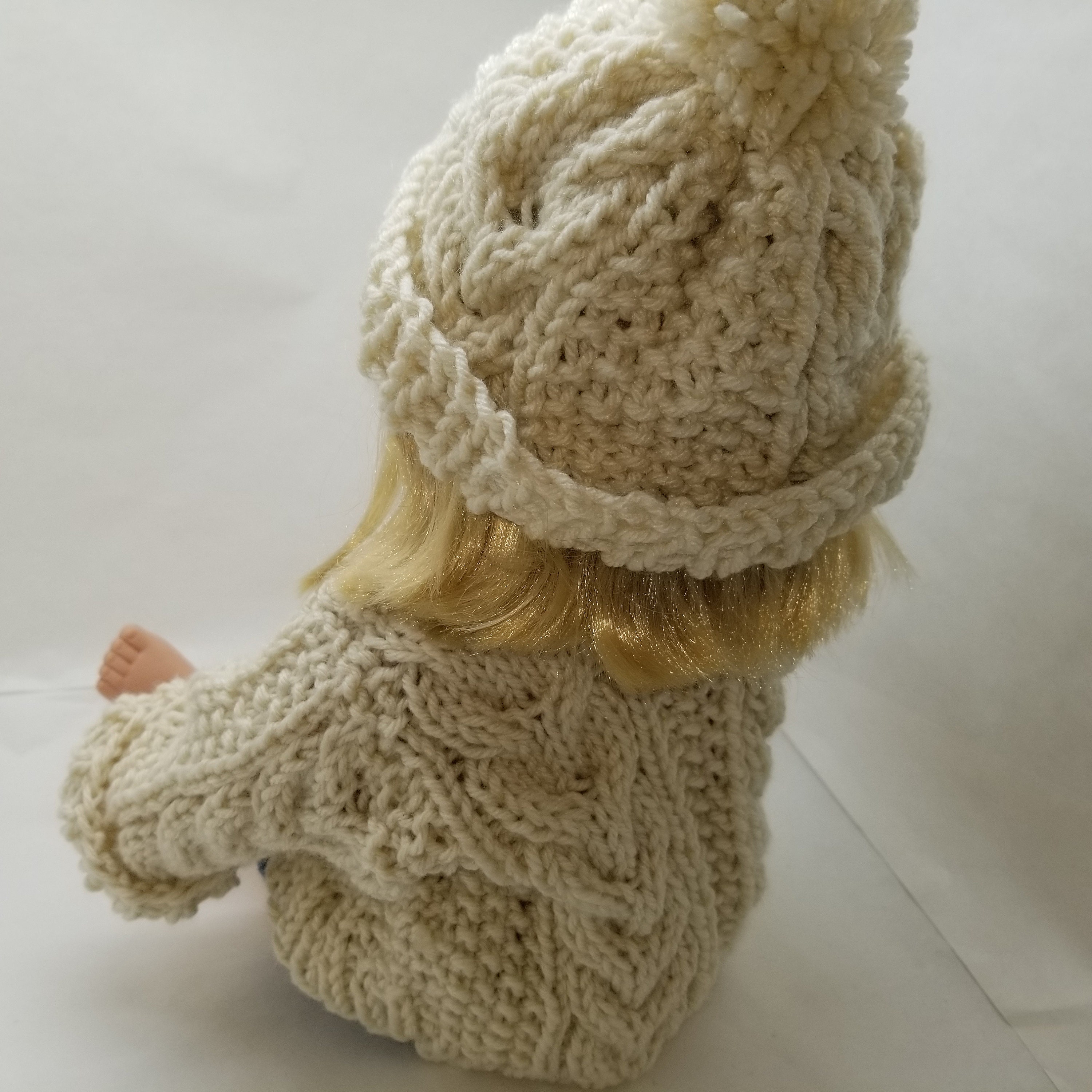 Hand Knit Irish Cable Knit Sweater & Hat for 18 Inch Doll - Etsy