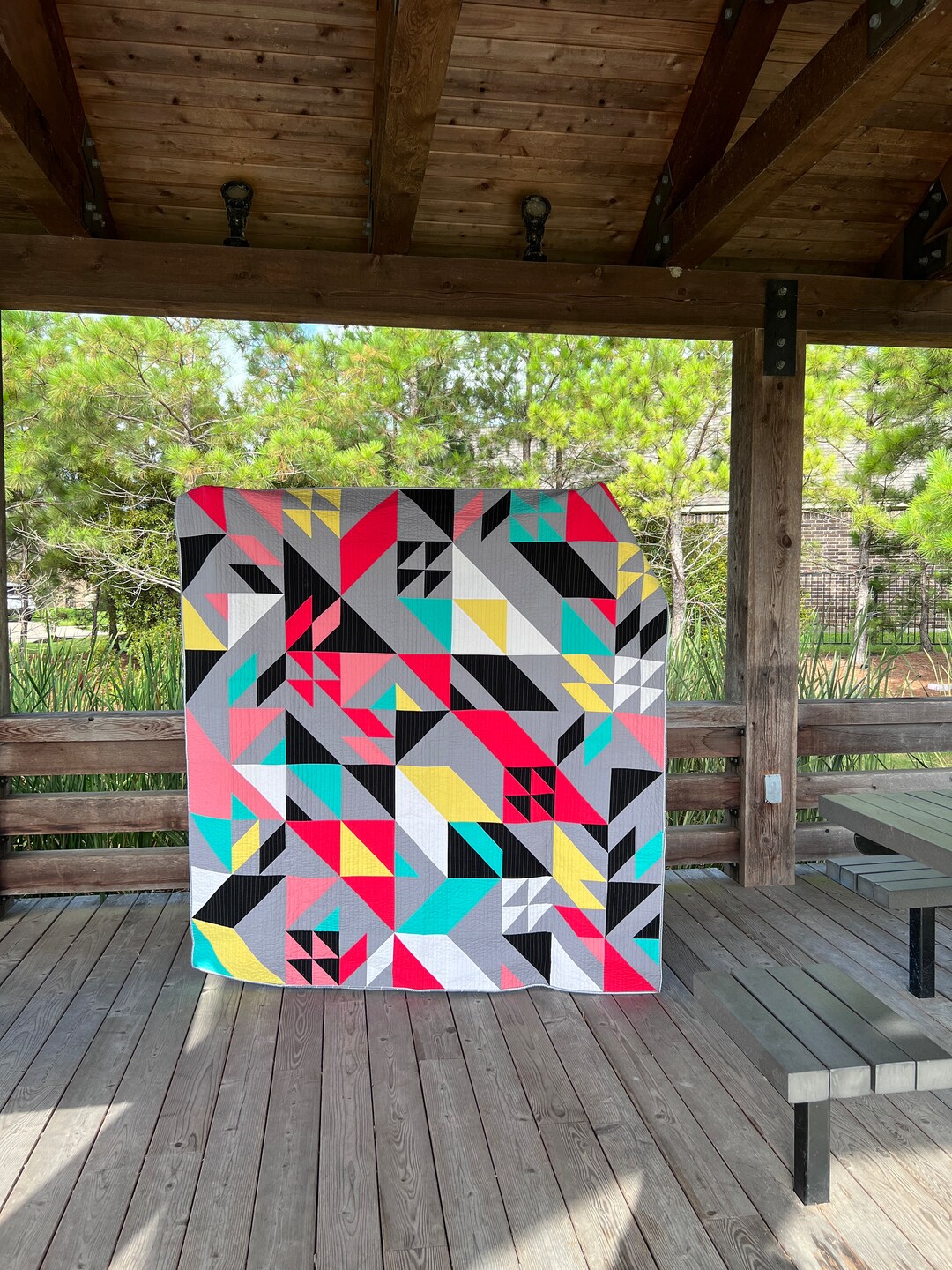 Modern Handmade Quilt | Multi Color Quilt | Lap Quilt | Throw Quilt ...