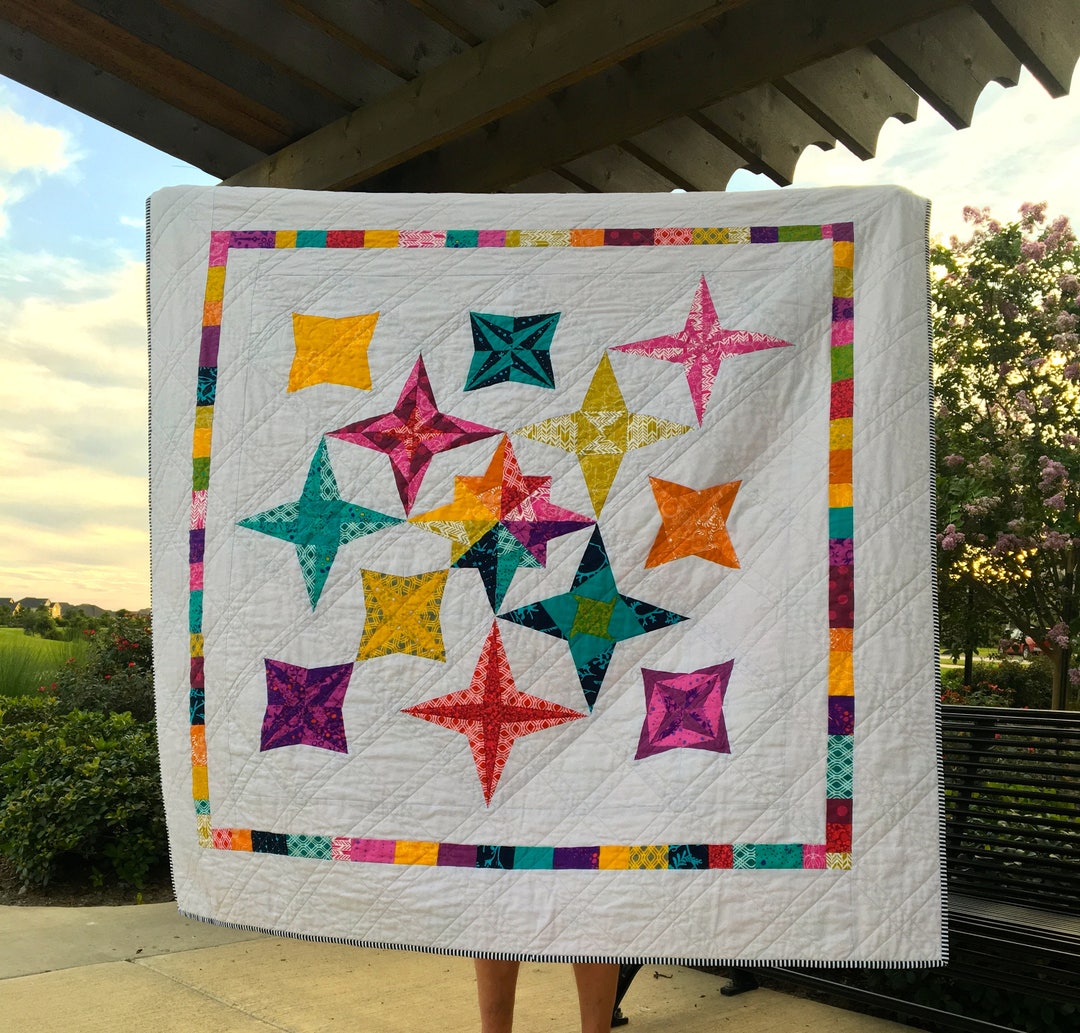 Rainbow Colors Quilt | Stars Quilt | Multi-colors Quilt | Handmade ...
