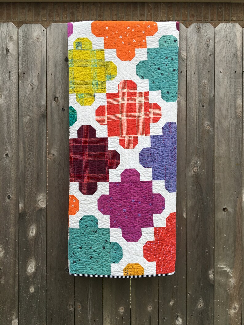 Modern Handmade Quilt Courtyard Tiles Quilt Multi-colors - Etsy