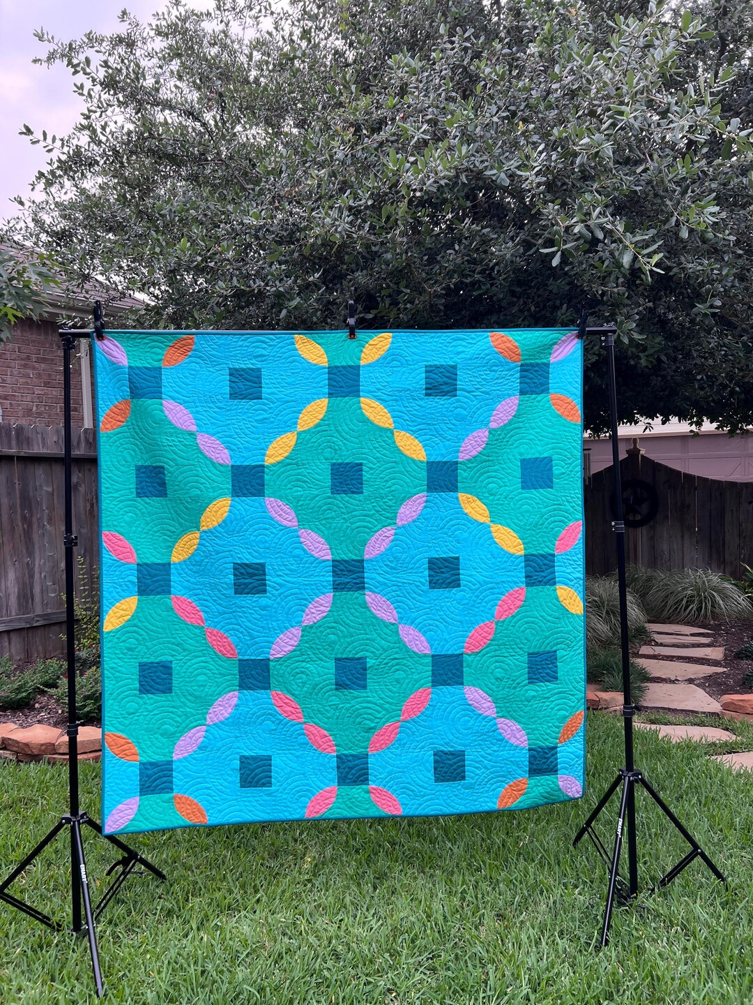 Modern Handmade Quilt | Capri Blue Quilt | Lap Quilt I Throw Quilt ...