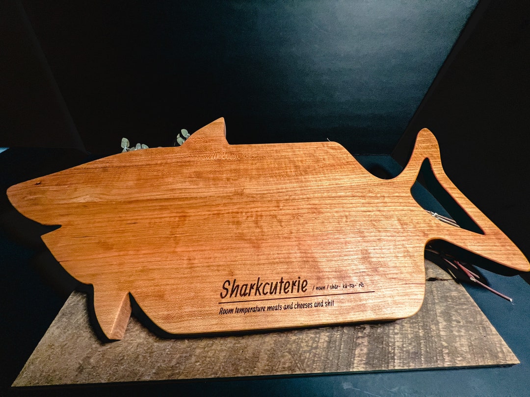 Charcuterie Board Sharkuterie Shark Coochie Personalized - Etsy