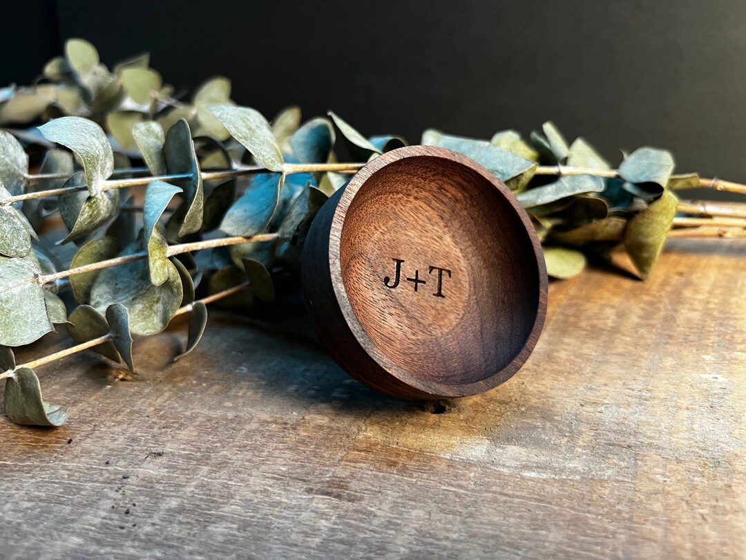 Custom Wood Ring Dish Walnut Anniversary Gift Engagement Gift Wood Ring ...