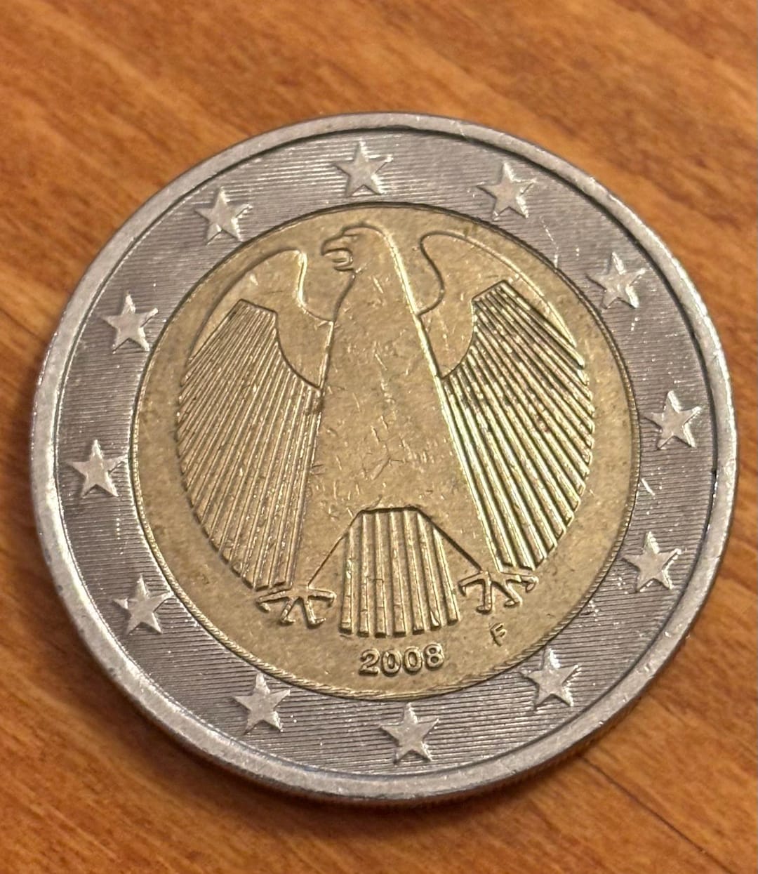 2 Euro Coin, Germany, 2008 Eagle, Simbol F - Etsy