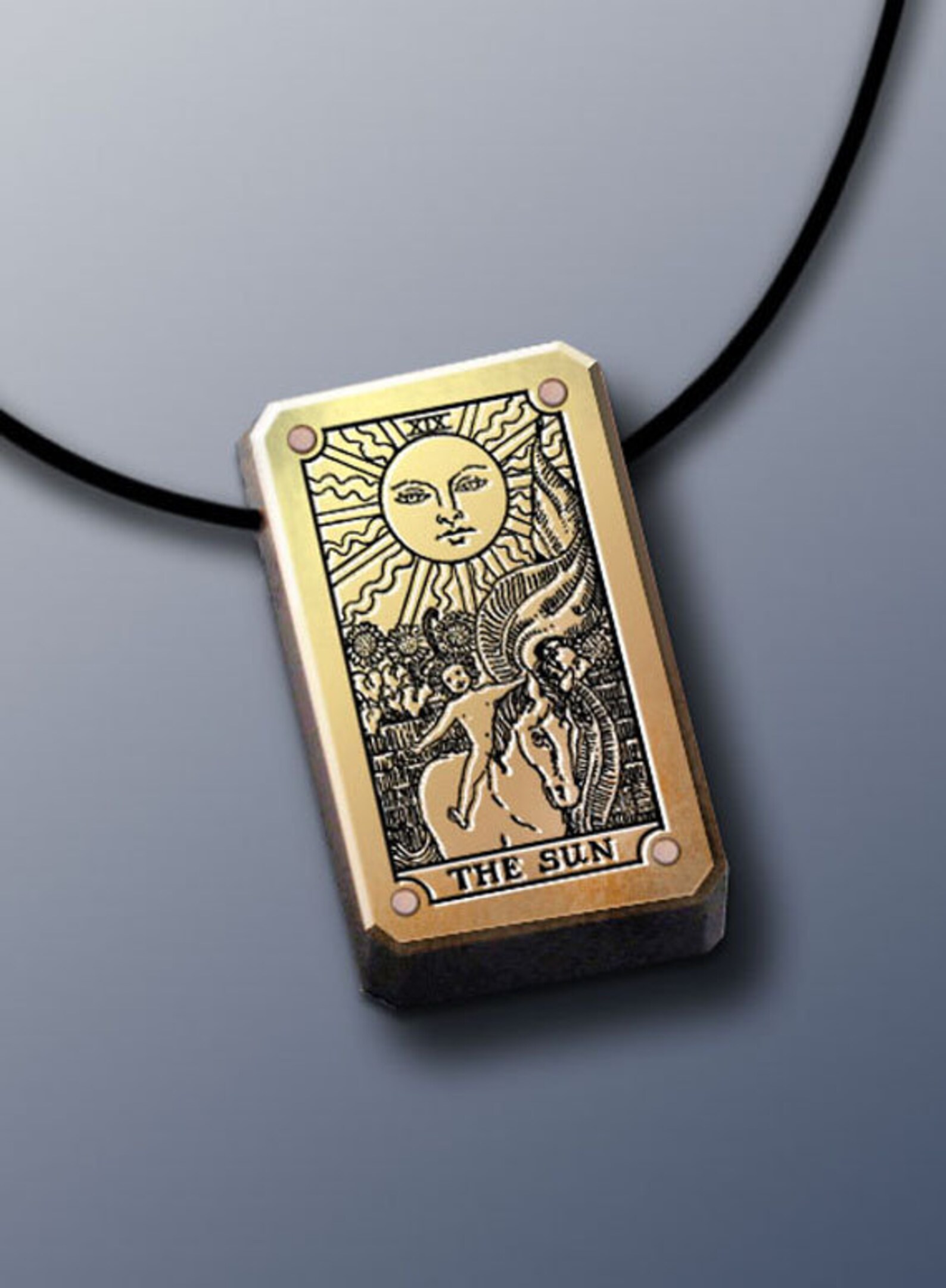 Tarot Jewelry. Brass Pendant on Rosewood. Select Any of the 22 Major ...