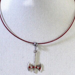 Chango, Stainless Steel Cable Necklace, Shango Axe Charm Choker - Etsy