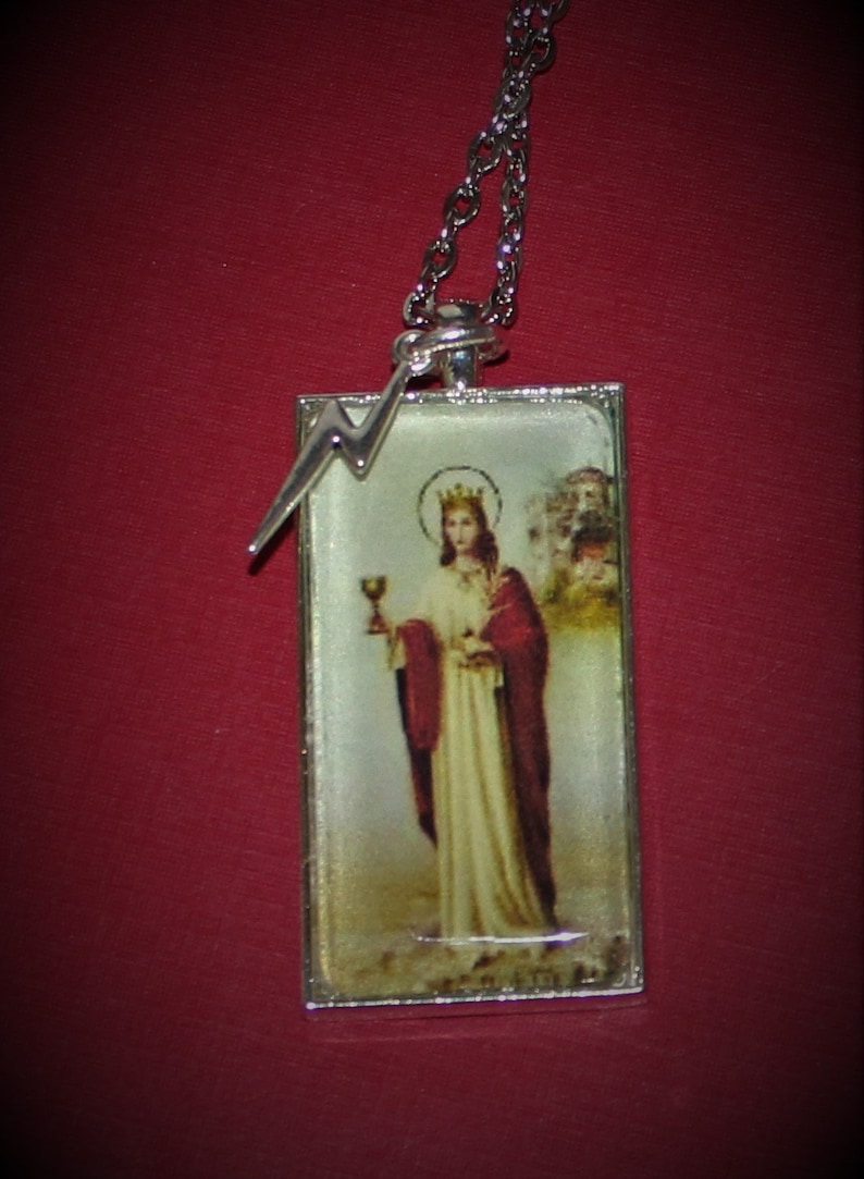 Saint Barbara Santa Barbara Photo Pendant Necklace With a - Etsy