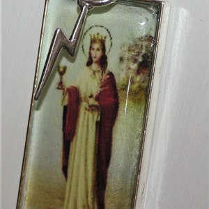 Saint Barbara, Santa Barbara, Photo Pendant Necklace With a Stainless ...