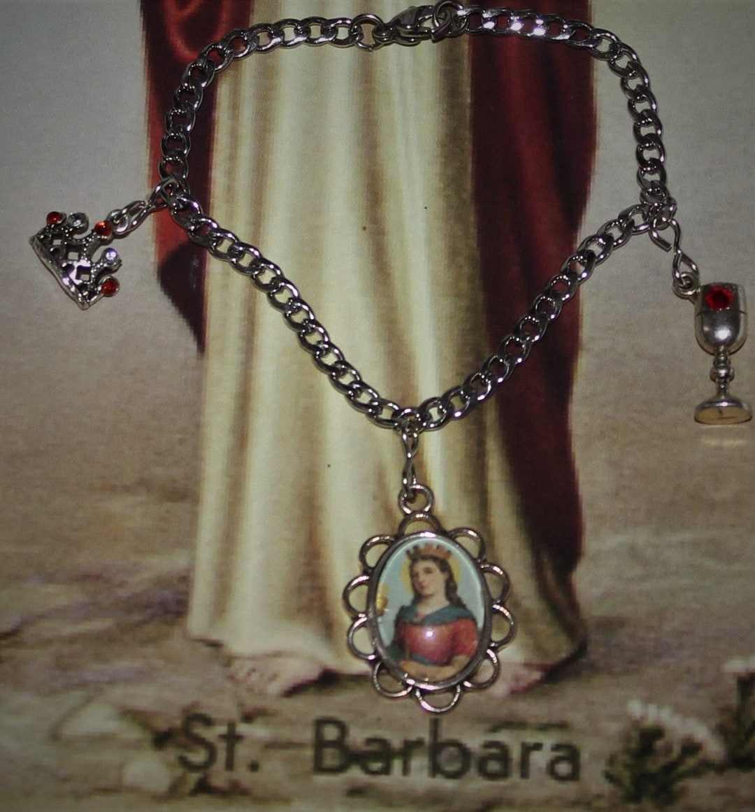 Santa Barbara Bracelet, Saint Barbara, Stainless Steel Bracelet Chain ...