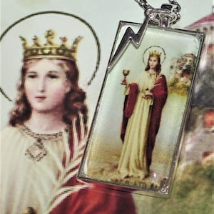 Saint Barbara, Santa Barbara, Photo Pendant Necklace With a Stainless ...