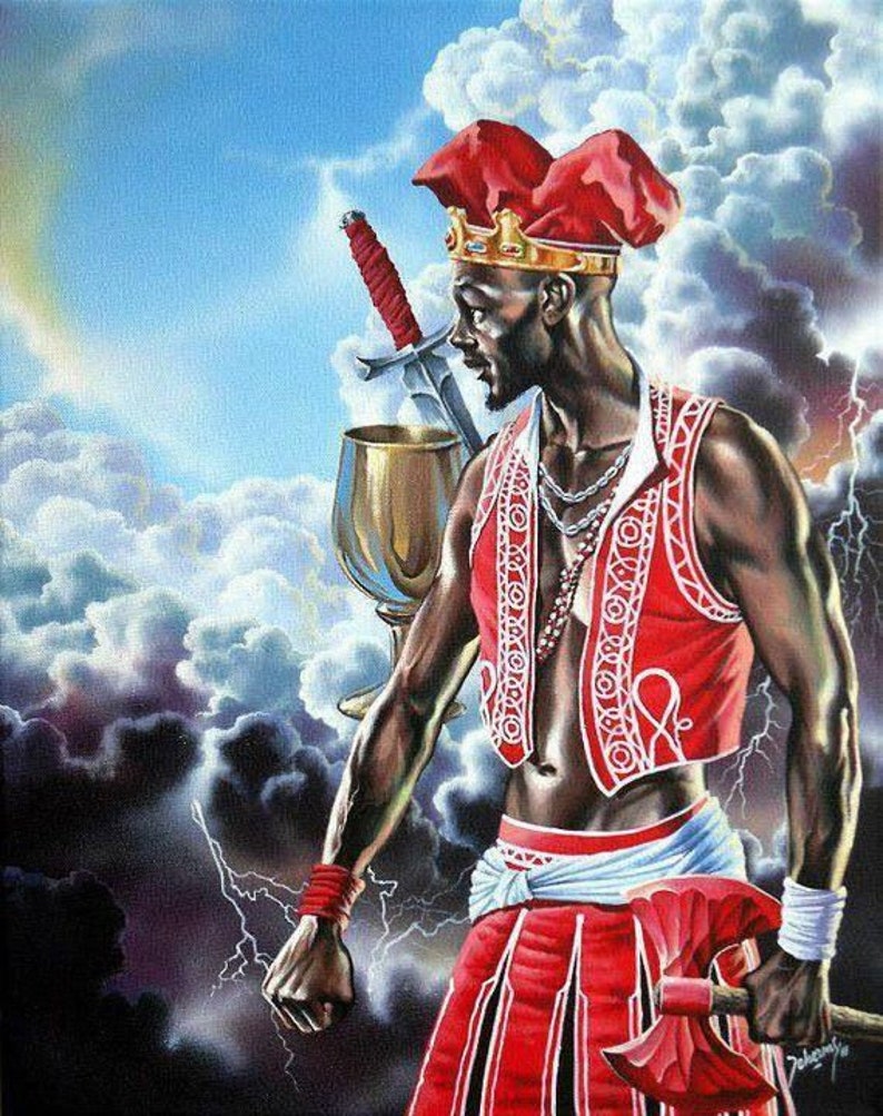 Chango Shango Orisha symbols charm holder Pin Brooch | Etsy