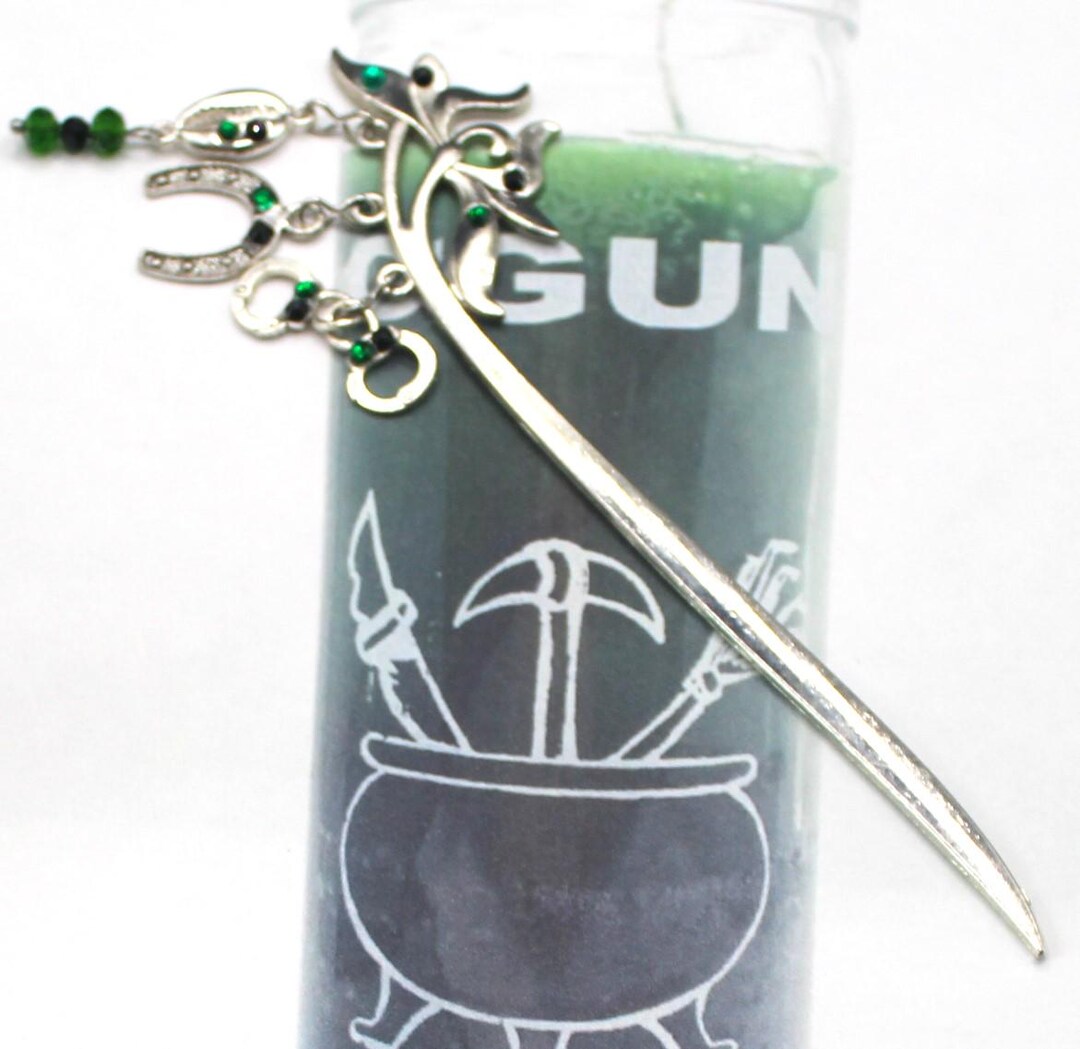 Orisha Hair Stick: Santeria Charm Hair Pin - Ogun Orisha Bookmarker - Etsy