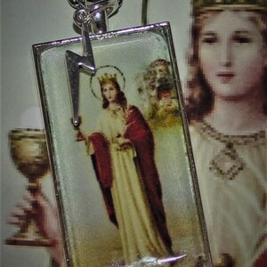 Saint Barbara, Santa Barbara, Photo Pendant Necklace With a Stainless ...