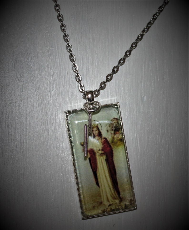 Saint Barbara Santa Barbara Photo Pendant Necklace With a - Etsy