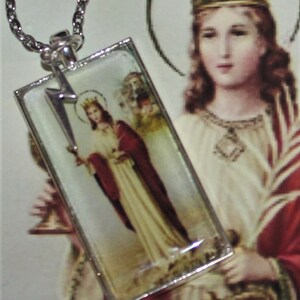 Saint Barbara, Santa Barbara, Photo Pendant Necklace With a Stainless ...