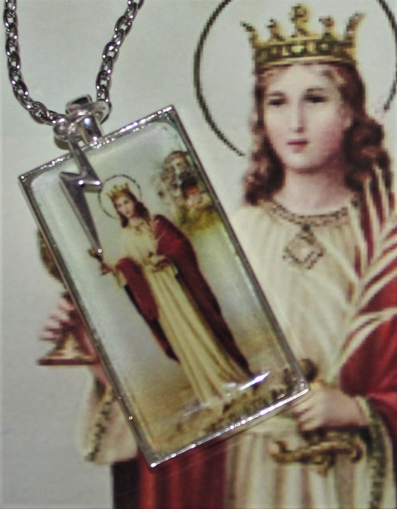 Saint Barbara Santa Barbara Photo Pendant Necklace With a - Etsy