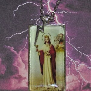 Saint Barbara, Santa Barbara, Photo Pendant Necklace With a Stainless ...
