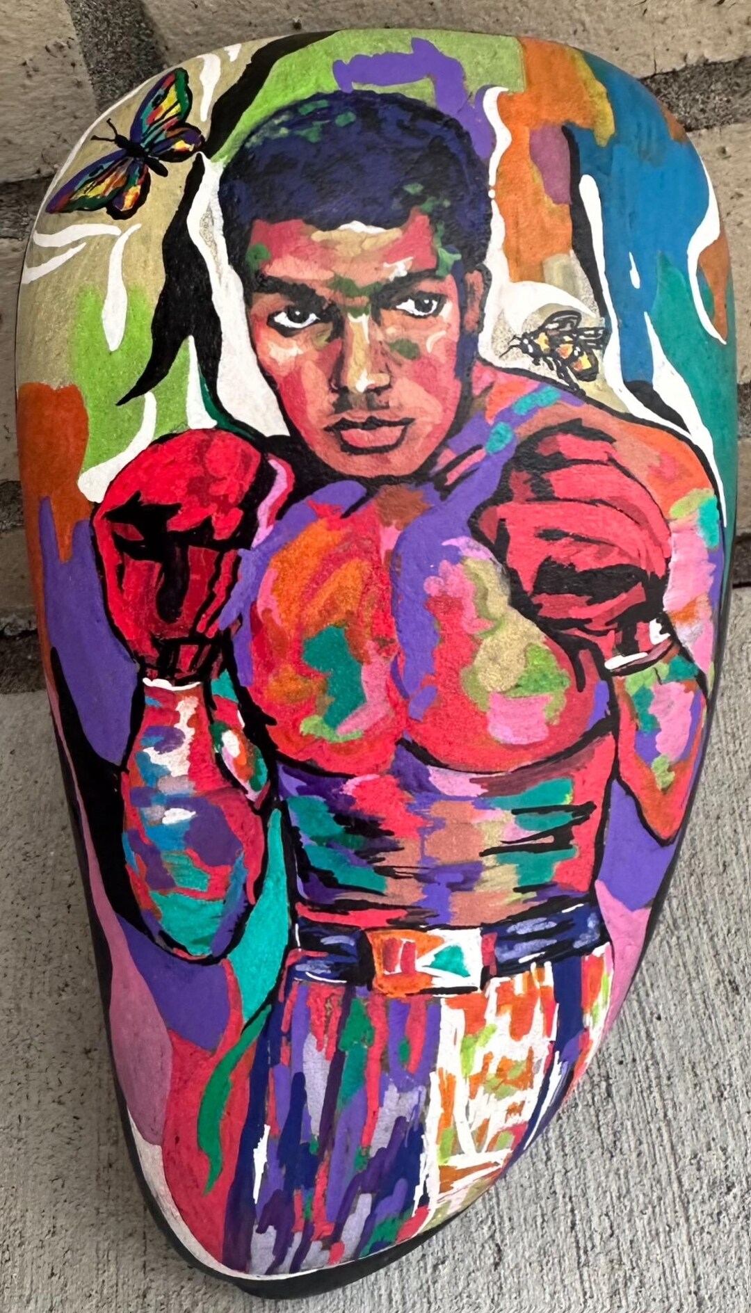 Ali Muhammad Ali Painted on a Large Rock in Living Colors - Etsy
