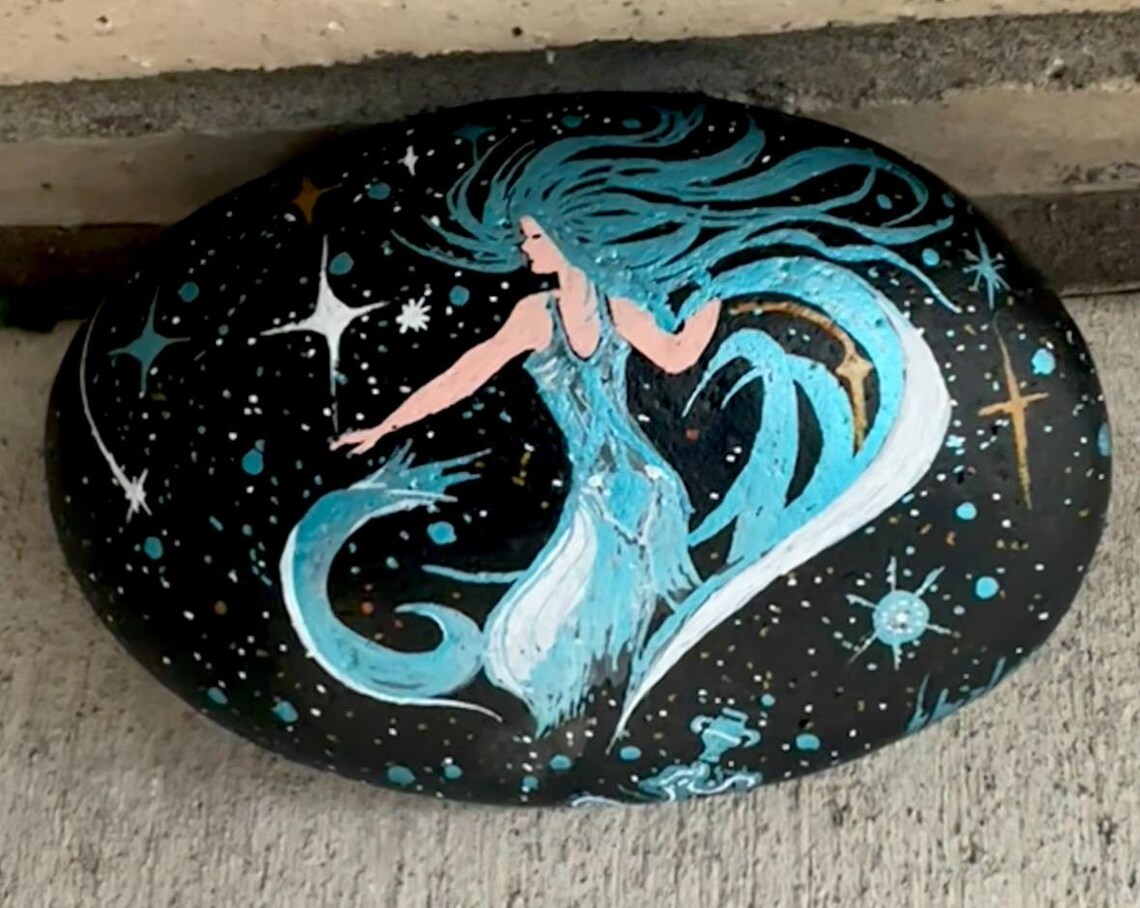Zodiac Sign Painted Stone: Personalized Art With Traits - Etsy