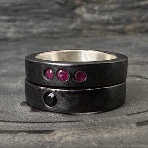 Ruby Sterling Silver Ring, Flush Set Ruby Ring, Contemporary Ruby Ring ...