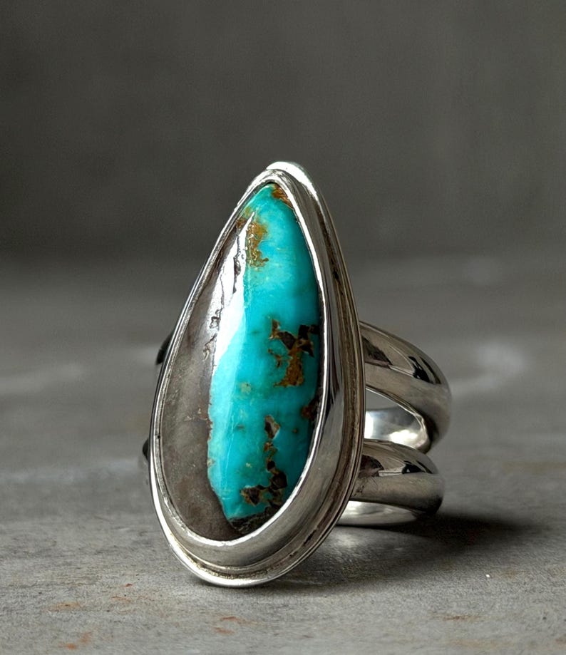 High-grade Thunderbird Turquoise Ring, Natural Non-stabilized Stone ...