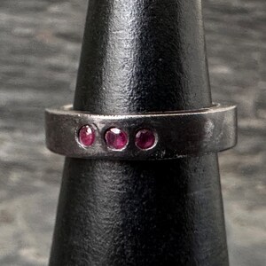 Ruby Sterling Silver Ring, Flush Set Ruby Ring, Contemporary Ruby Ring ...