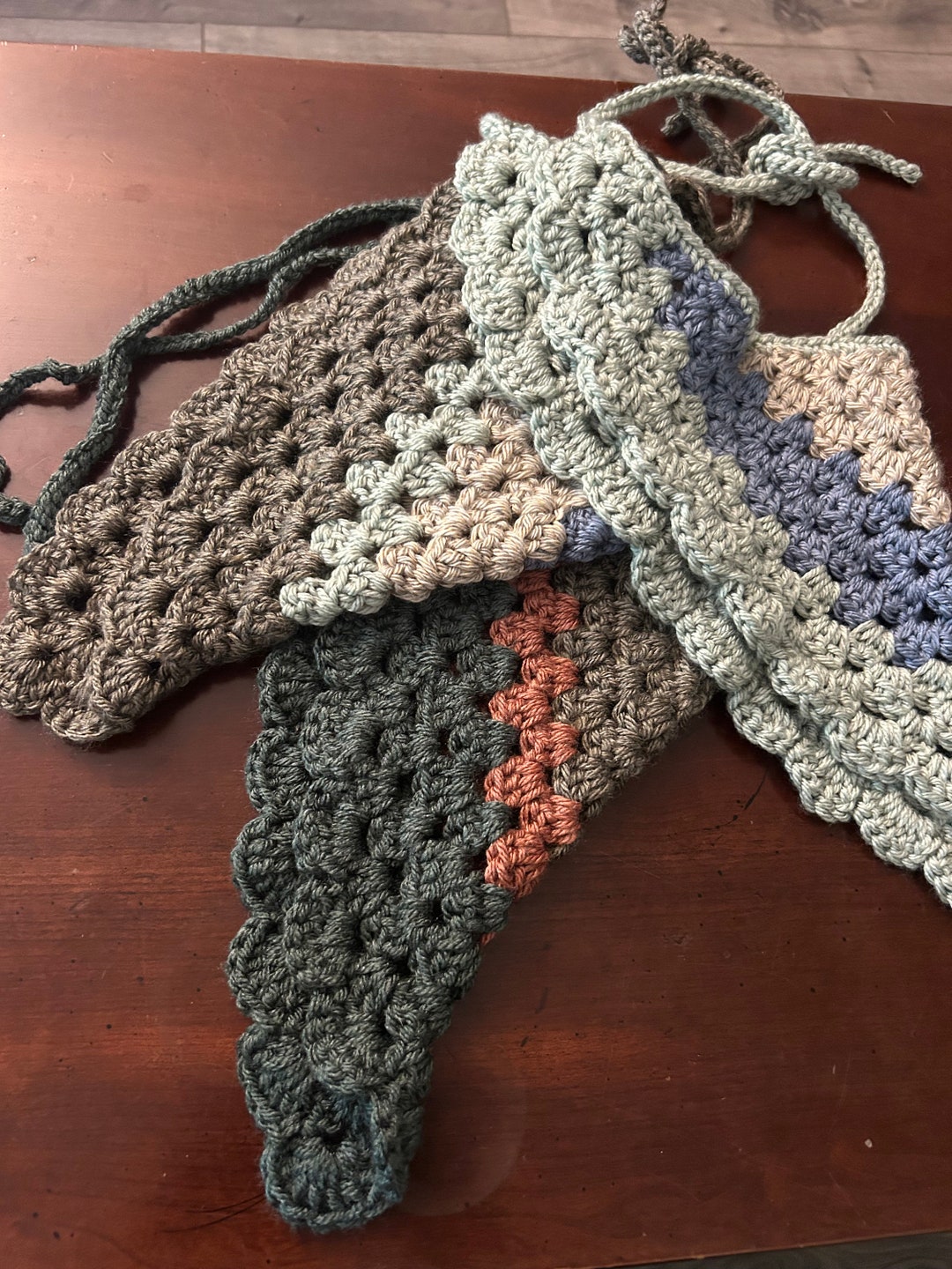 Custom Handmade Crochet Frilly Shell Stitch Bandana - Etsy