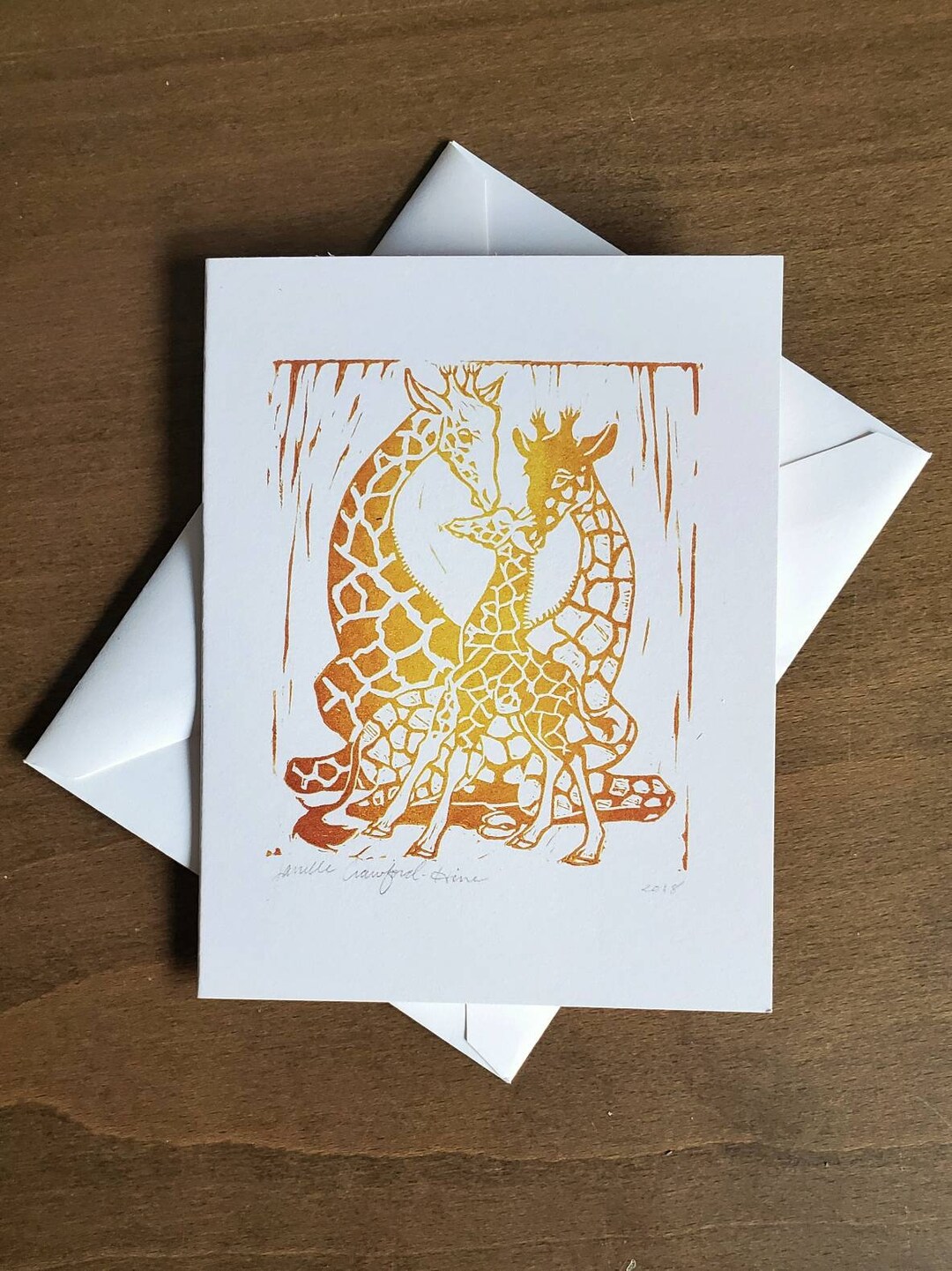 Giraffe Family Card 4 Pack, Cute Giraffe Card, Blank Cards - Etsy