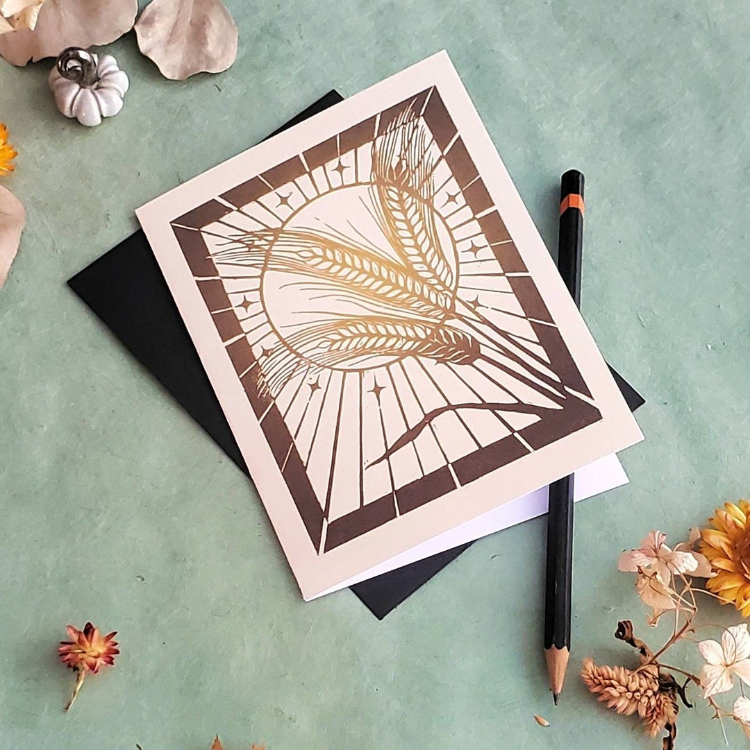 Sun and Wheat Blank Card, Any Ocasion Card - Etsy
