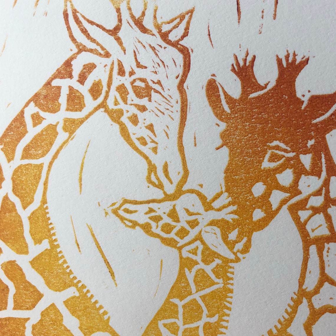 Giraffe Family Linocut Print Giraffe Nursery Art Giraffe - Etsy Israel