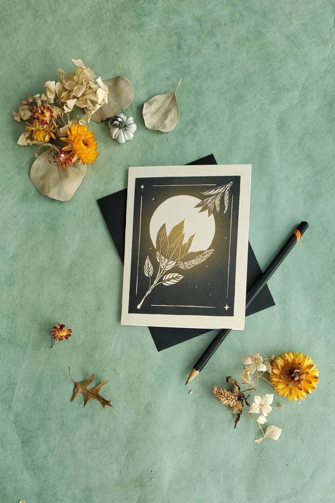 Sage Moon Blank Card, Any Ocasion Card - Etsy