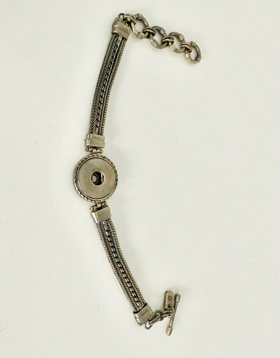 Vintage Antique Gold Silver Snap on Charm Bracelet. Ginger Snap Brand ...