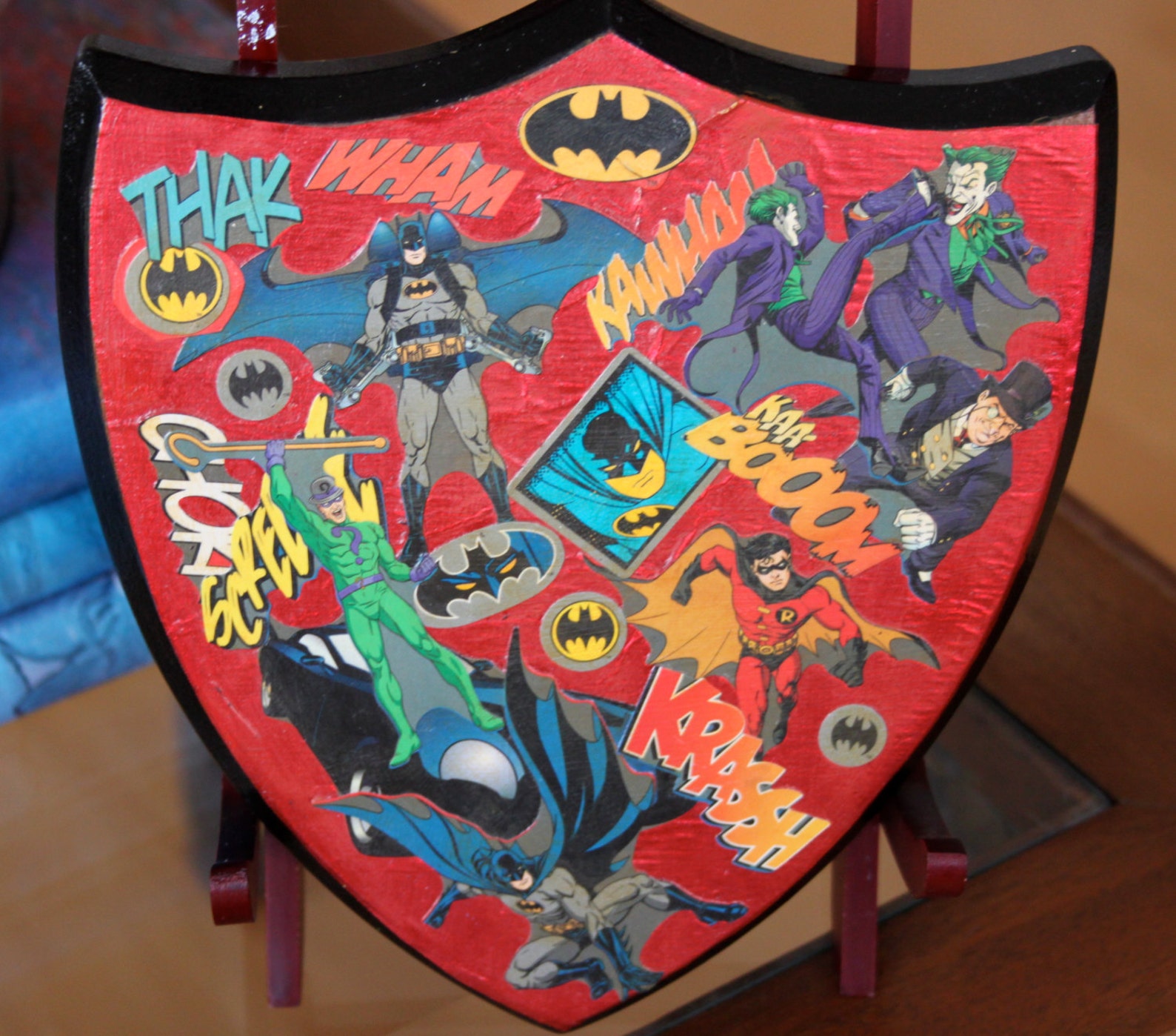 Super Hero Collage. Retro Wood Plaque. Batman Robin Collage. | Etsy