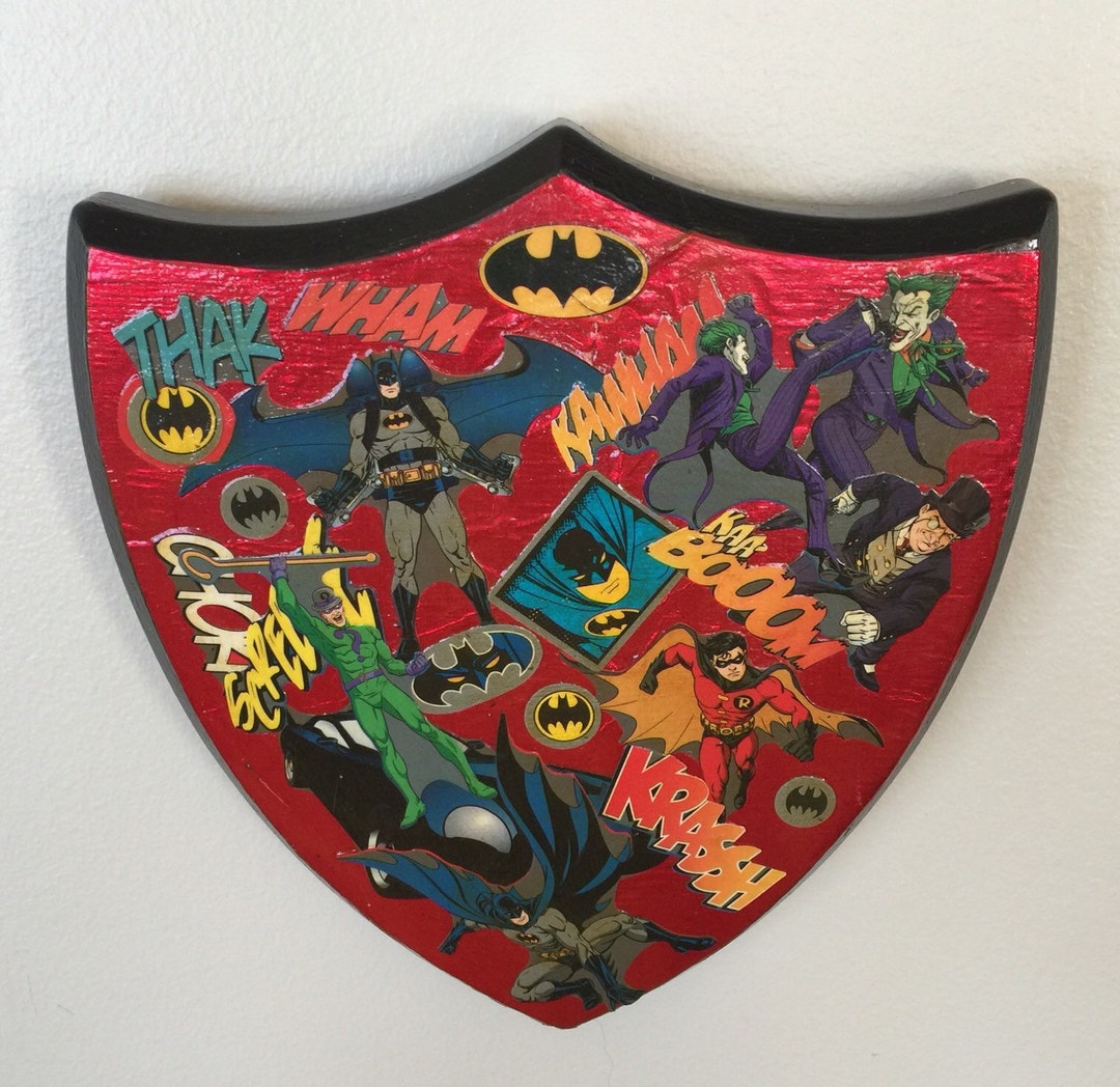 Super Hero Collage. Retro Wood Plaque. Batman Robin Collage. - Etsy