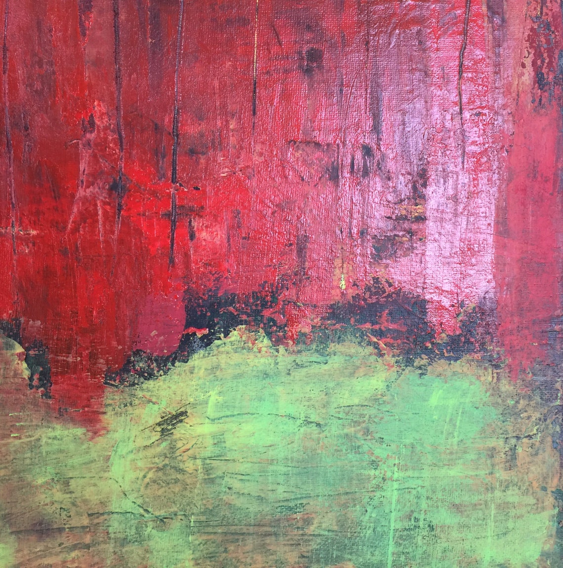 Red Sky Abstract Painting. Original Acrylic Painting. 16x20 - Etsy