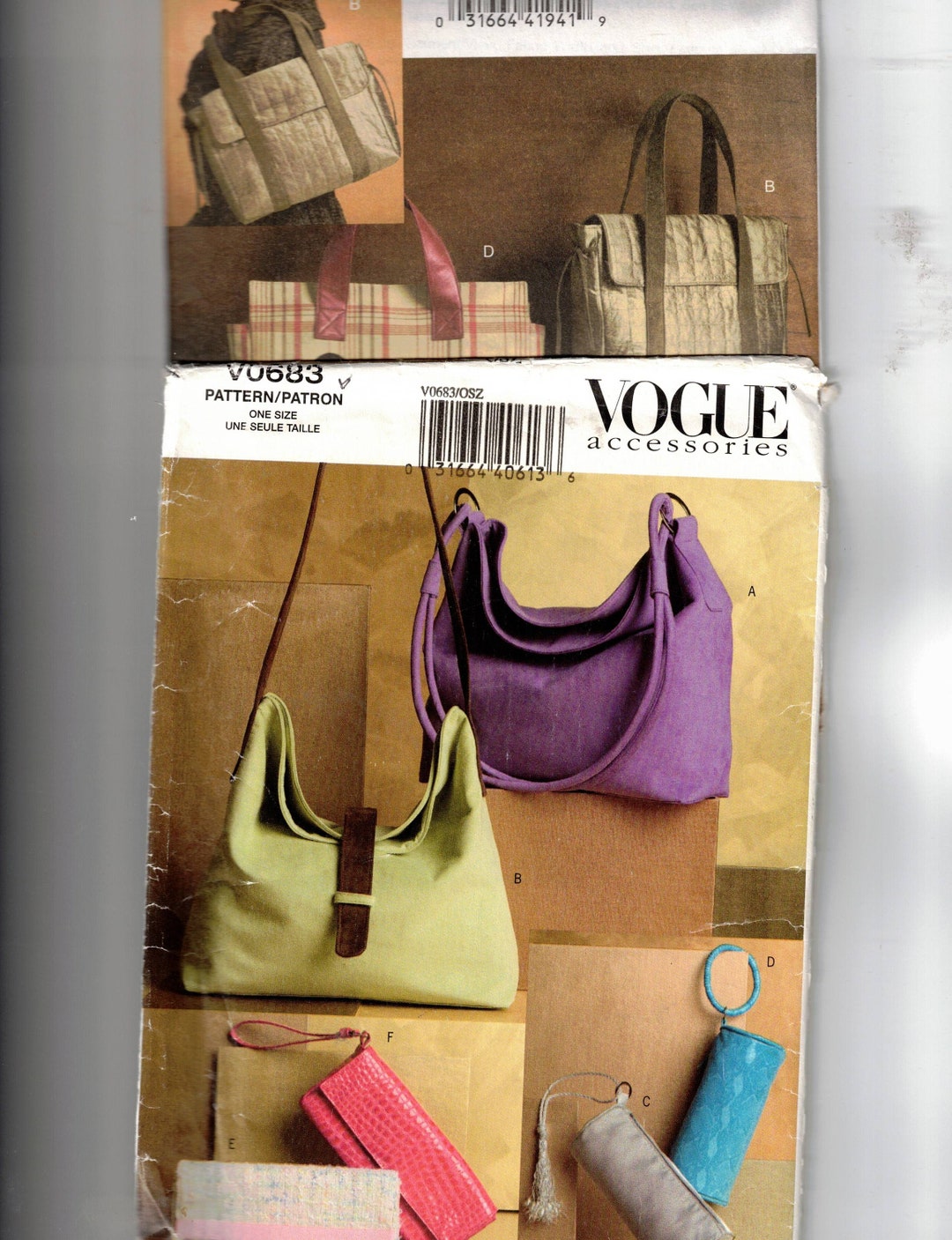 Vogue 8009/8439, 2 Out-of-print UNCUT Vogue Accessories Purse/handbag ...