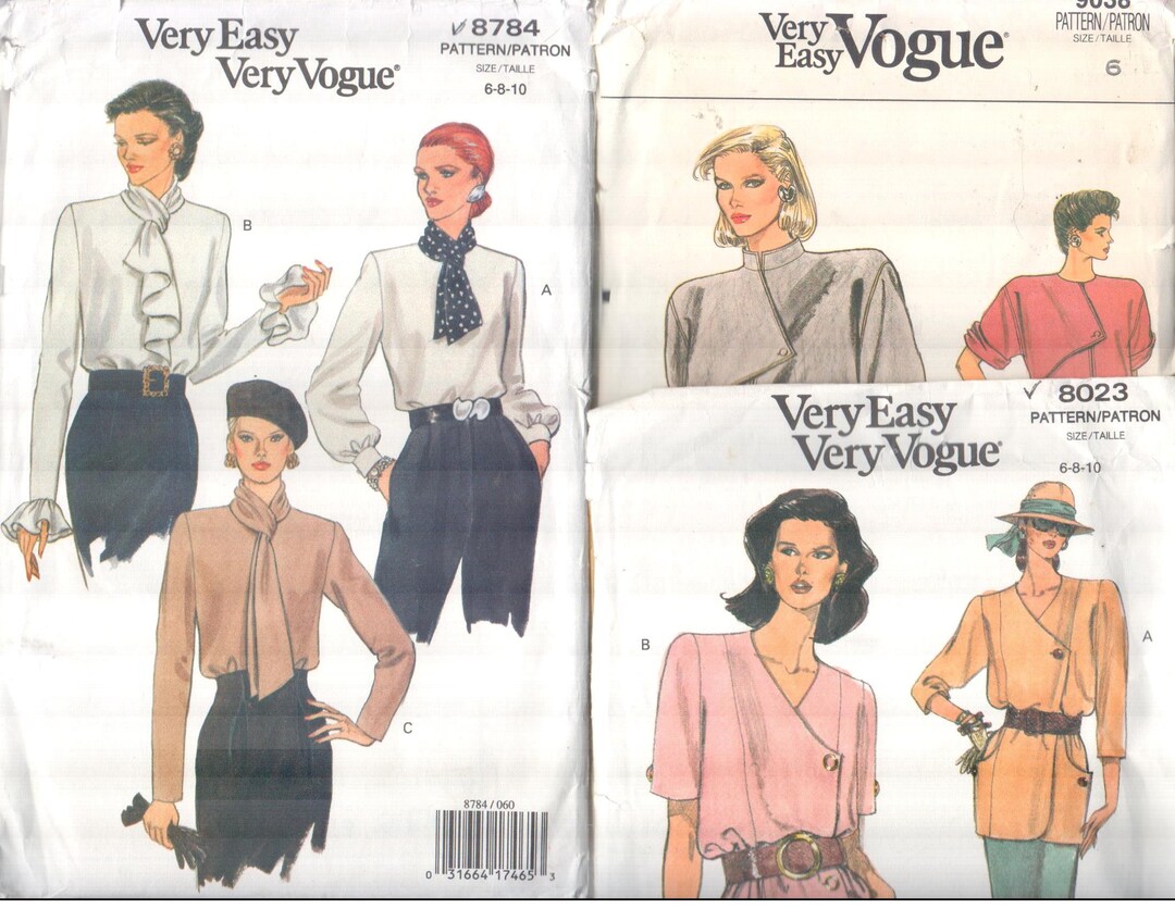 LOT of 3UC Very Easy Vogue Patterns: Vogue 9038/sz 6/straight Dress ...